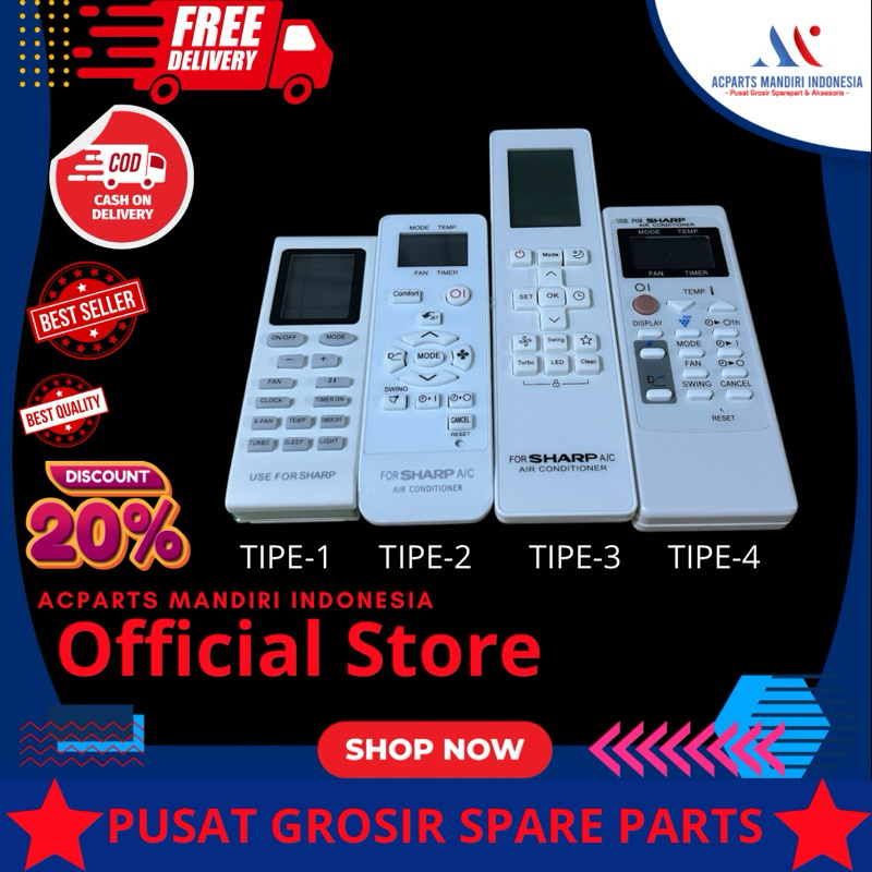 Jual SHARP Air Conditioner, Remote ac sharp tipe split | Shopee Indonesia