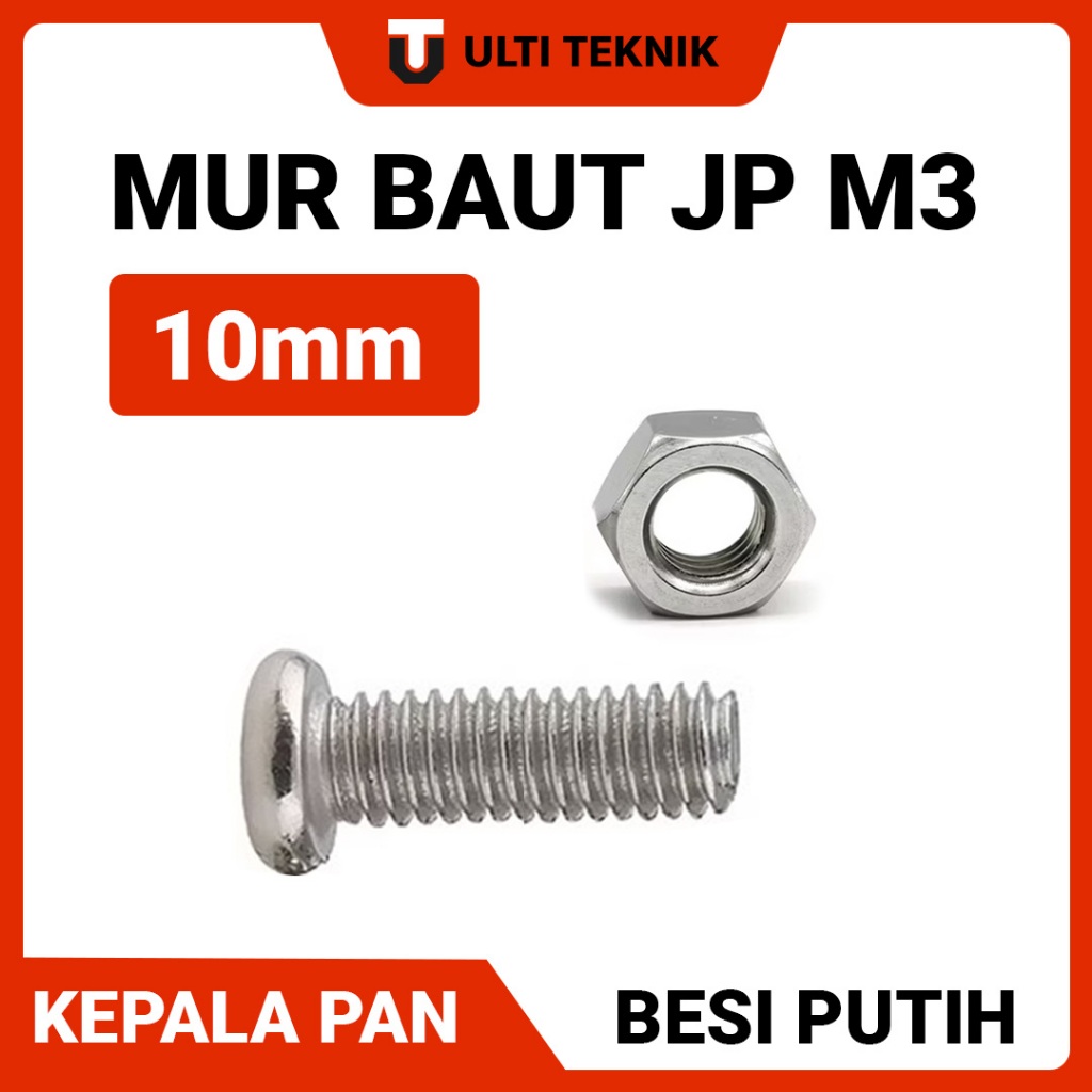 Jual Mur Baut JP M3 x 10mm Sepasang Besi Putih Galvanis | Baut Philips Head Kepala Pan | Shopee ...