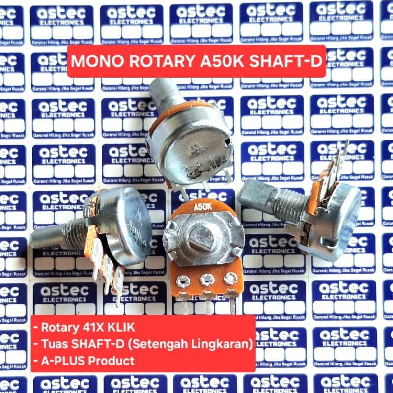 Jual Potensio Rotary A50K Shaft-D Setengah Lingkaran 41x Klik | Shopee ...