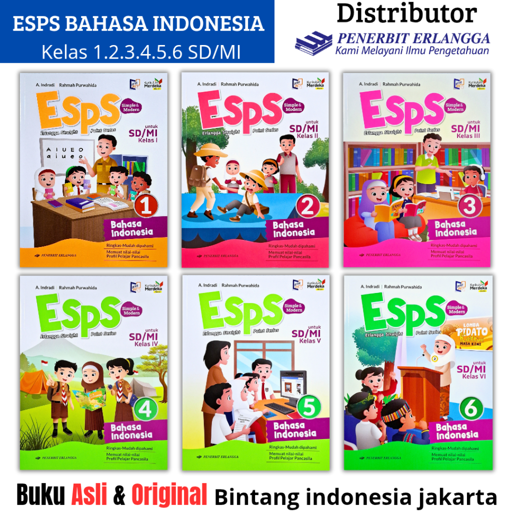 Jual Erlangga - Esps Bahasa indonesia Kelas 1,2,3,4,5 dan 6 SD/Mi Kurikulum Merdeka (REVISI 2025 ...