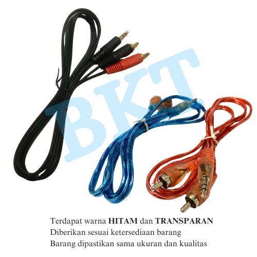 Jual Kabel RCA to Mini Stereo (2-1) Hitam / Kabel Audio HP ke Speaker ...