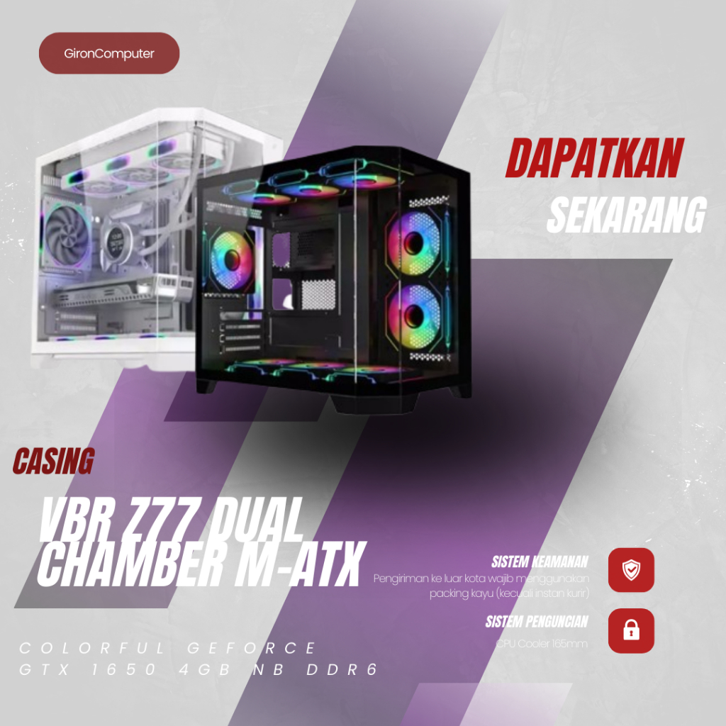 Jual VBR Z77 Dual Chamber M-ATX Gaming Case | Shopee Indonesia