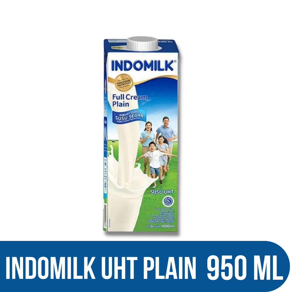 Jual INDOMILK SUSU CAIR UHT PLAIN TPK 950mL | Shopee Indonesia