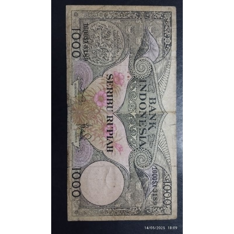 Jual UANG KUNO 1000 RUPIAH SERI BUNGA TAHUN 1959 | Shopee Indonesia
