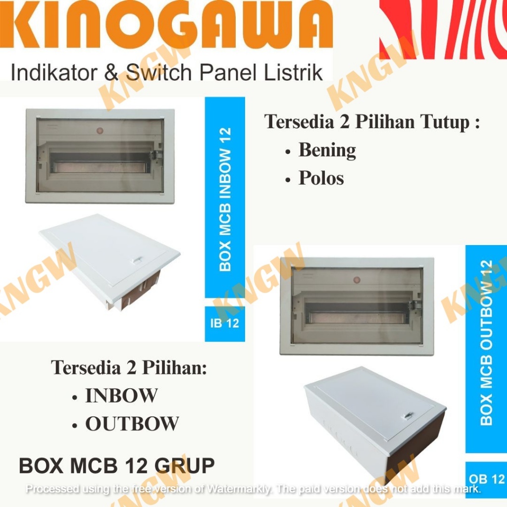 Jual KINOGAWA Box MCB Inbow Outbow Kotak MCB 12 Grup Komponen Panel ...
