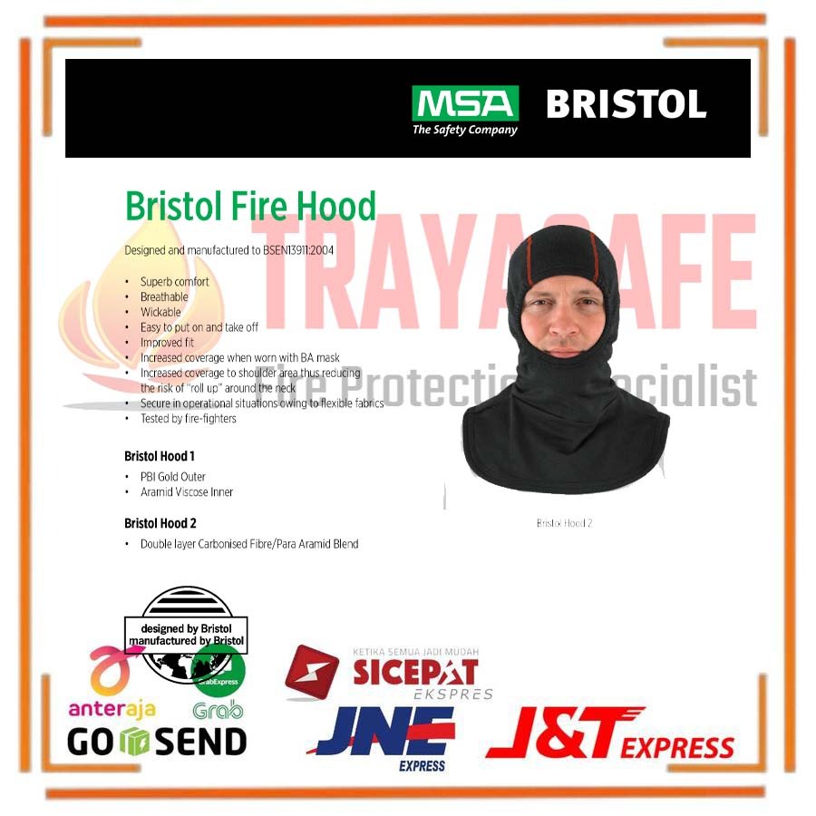 Jual MSA BRISTOL FIRE HOOD ORIGINAL / NOMEX Balaclava / Fireman Hoods ...