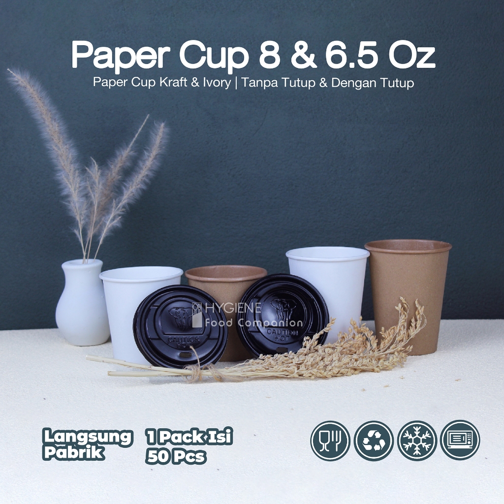 Jual Paper Cup Tahan Panas / Gelas Kertas Minuman/ Paper Cup Polos ...