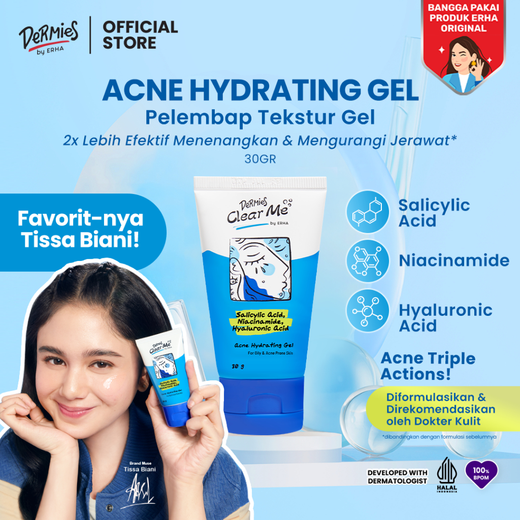 Jual Dermies Clear Me Acne Hydrating Gel for Oily & Acne Prone Skin 30g ...