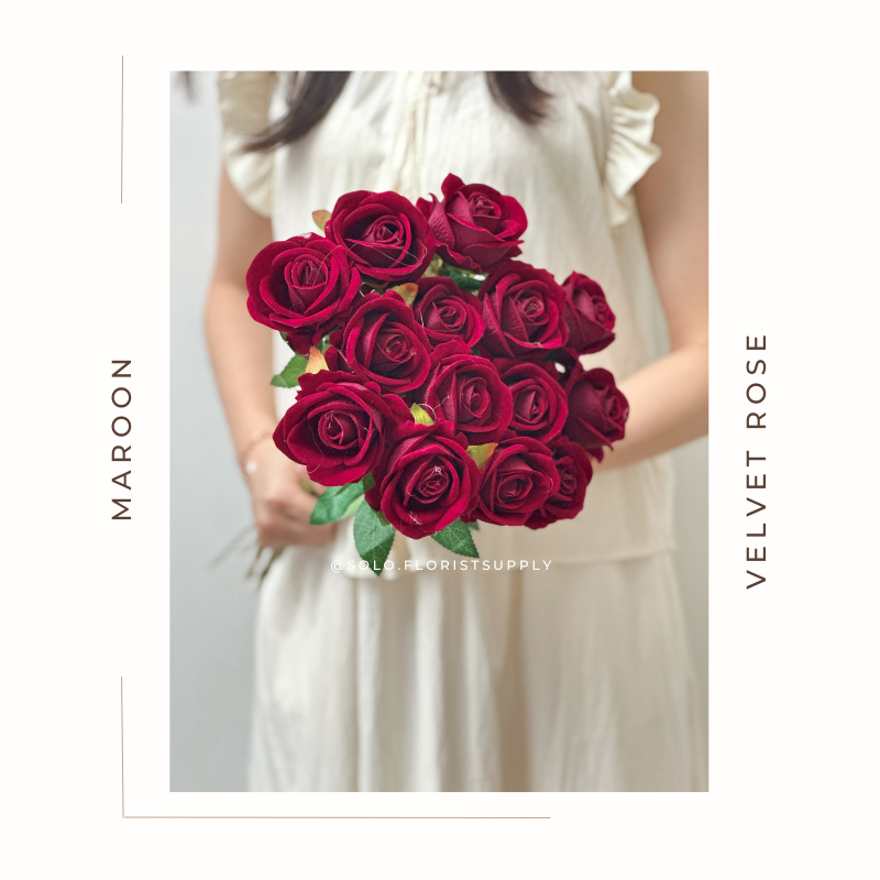 Jual VELVET ROSE SINGLE ROSE Bunga Mawar Rose Paris Kombinasi x12 ...