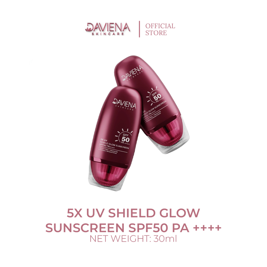 Jual DAVIENA SKINCARE - 5X UV Shield Glow Sunscreen SPF50 PA++++ 30ml ...