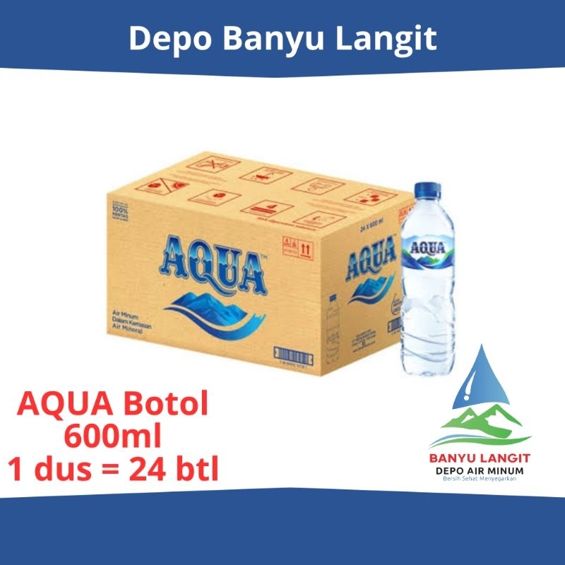 Jual AQUA Botol 600ml (1 dus = 24 botol) | Shopee Indonesia