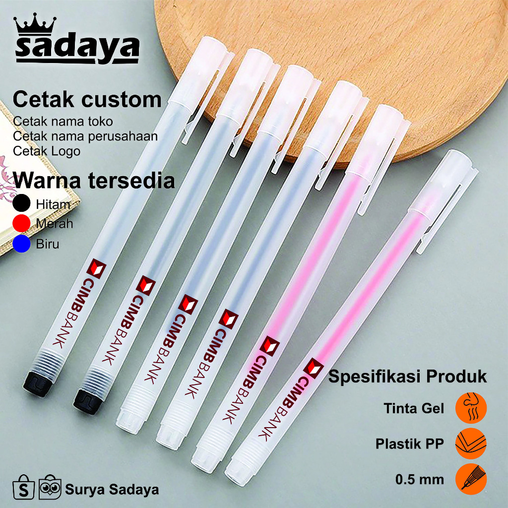 Jual Pulpen Gel Custom logo Print UV Pulpen Cetak Bolpoin Gel 0.5mm ...