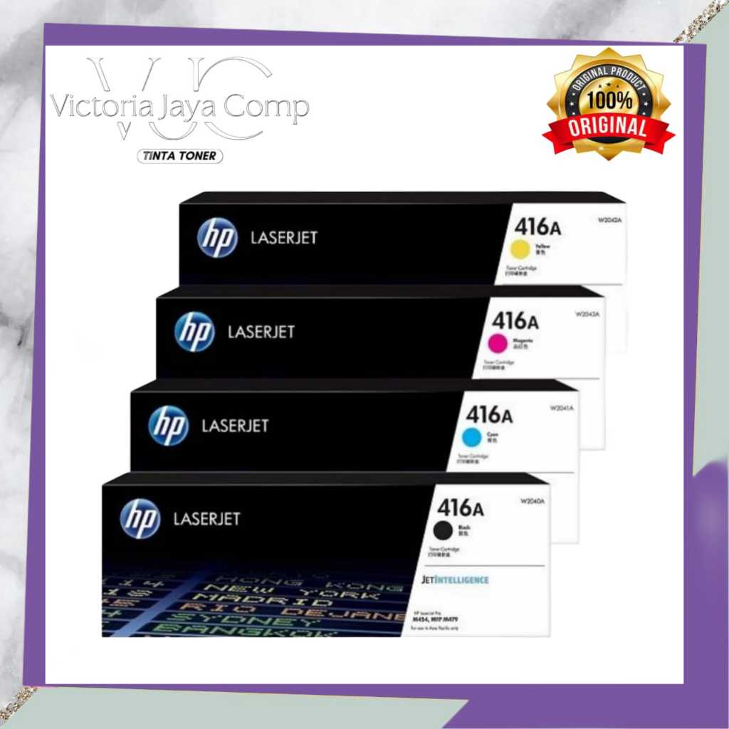 Jual HP Laserjet 416A Tinta Toner 1 set Black & Colour Original Color ...