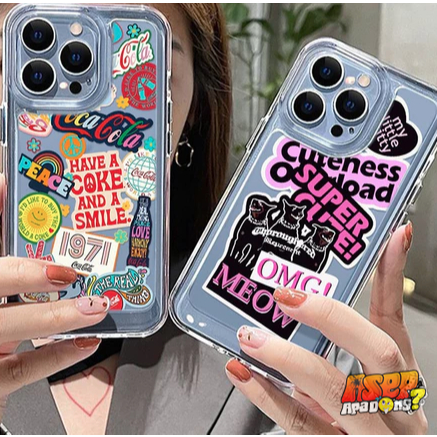 Jual Case ARMOR Transparan Motif Super Cute "OMG! MEOW" Cocok Untuk ...