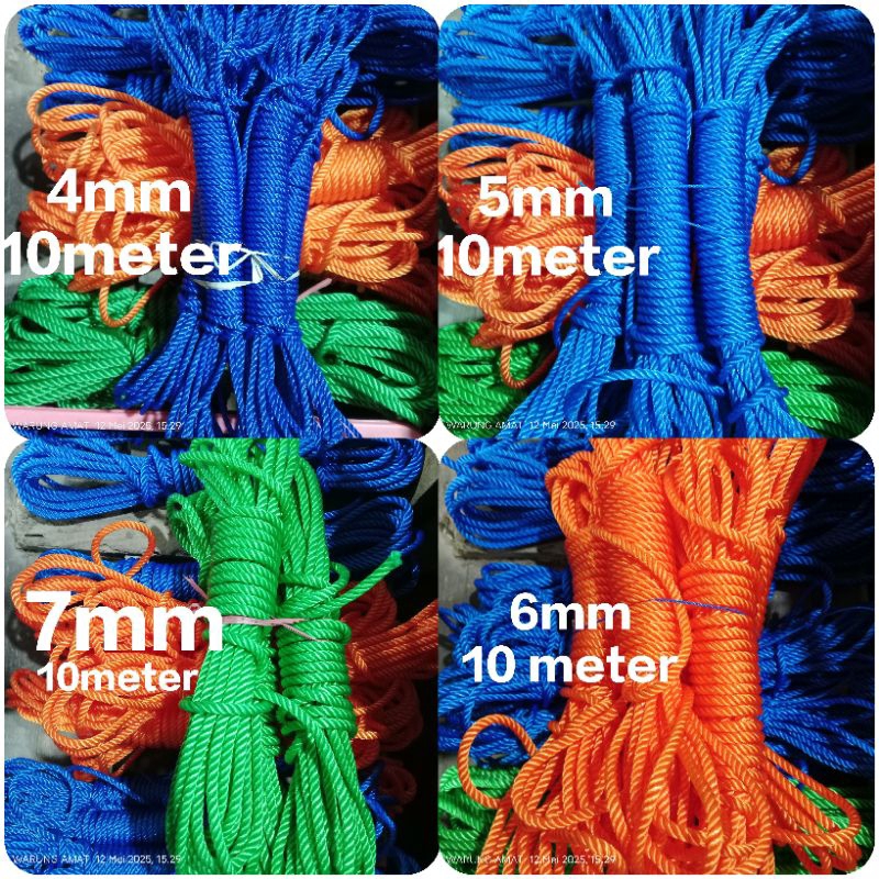 Jual Tali tambang/tali jemuran/tali nilon/ 4mm, 5mm, 6mm dan 7mm ...