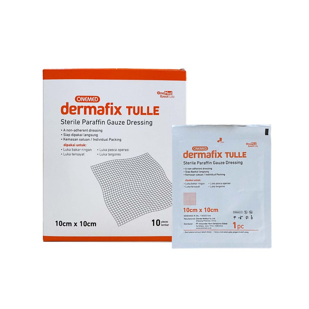 Jual ONEMED DERMAFIX TULLE 10X10CM PARAFFIN GAUZE 1 BOX | Shopee Indonesia