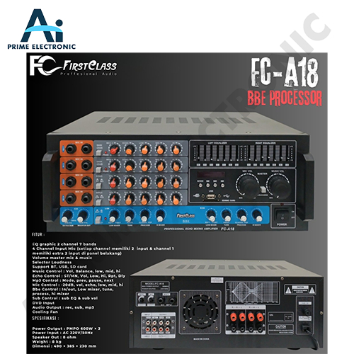 Jual FIRSTCLASS FC A18 FCA18 FC A 18 Power Amplifier Mixer Bluetooth ...