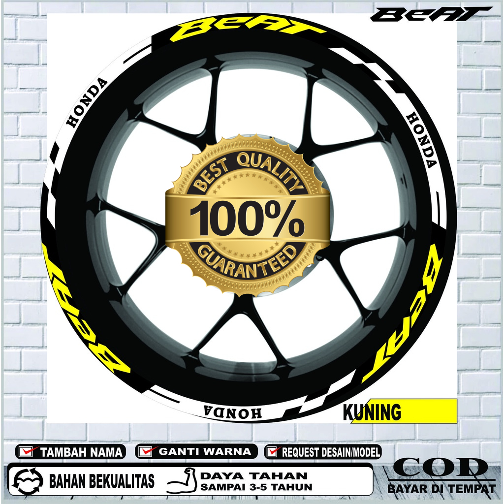 Jual 0856 Stiker Velg Beat Stiker Lis Velg Variasi Honda Beat | Shopee ...