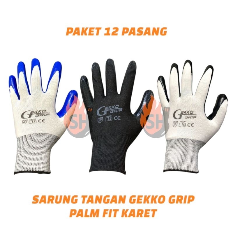 Jual Paket 12 Pasang Sarung Tangan Palm Fit Anti Cutting Dan Kaca Anti ...
