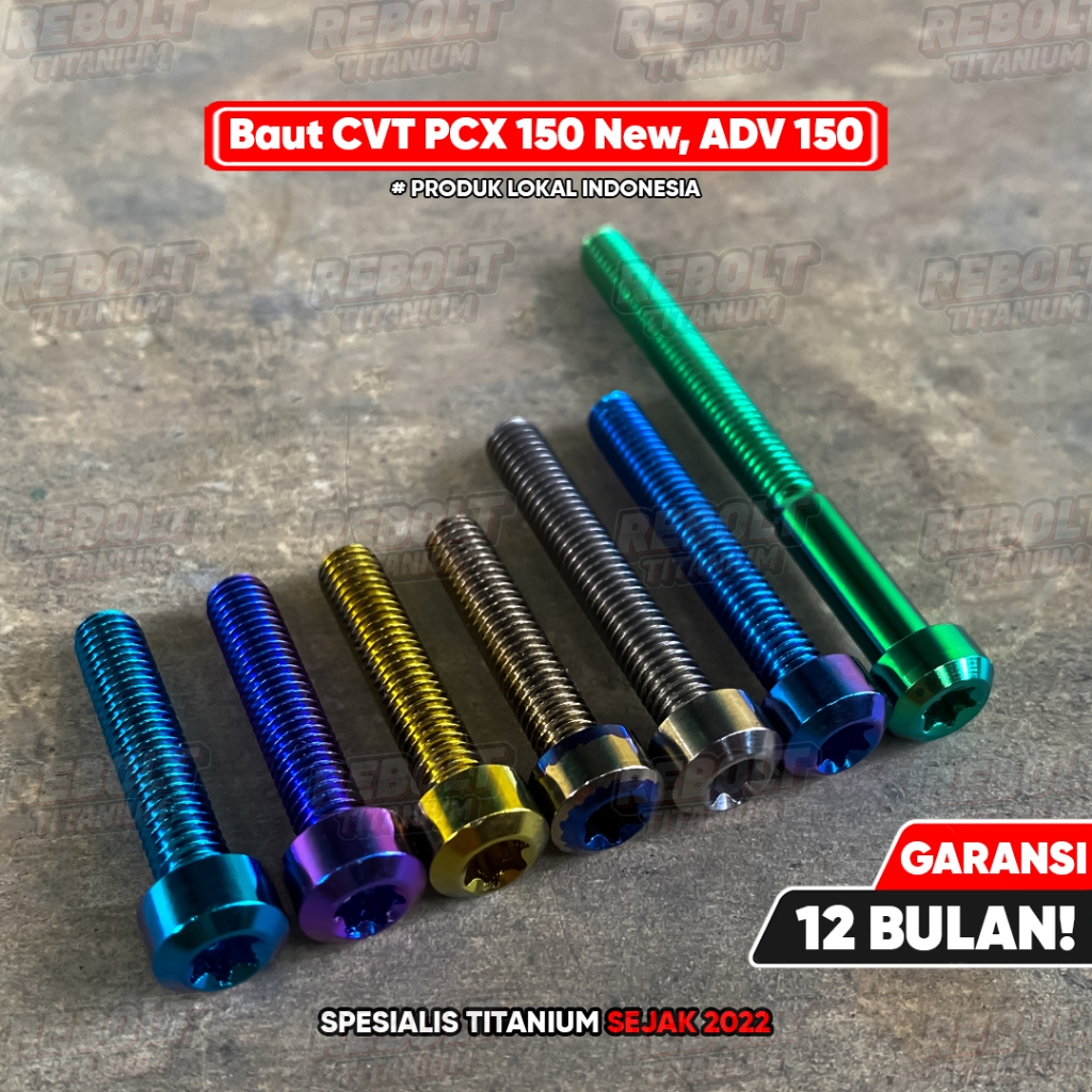 Jual Baut CVT PCX 150 New ADV 150 Titanium REBOLT Grade 5 Garansi 12 ...