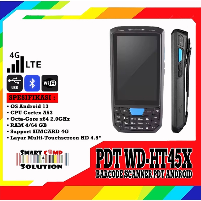 Jual Barcode Scanner PDT Android WD-HT45X / WDHT45X / WD HT45X 6/64GB ...