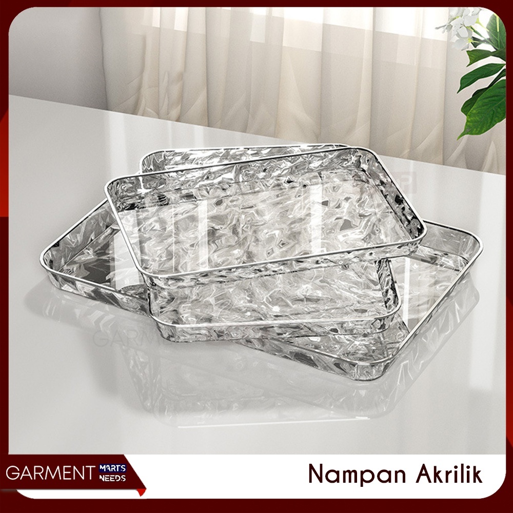 Jual Nampan Kristal Transparan Food Tray Tempat Penyaji Minuman Snacks ...