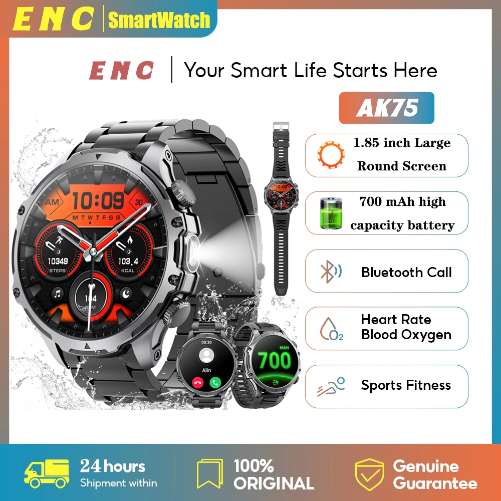 Jual ENC Military Smart Watch for Men 1.85’ Large HD Touch Screen ...