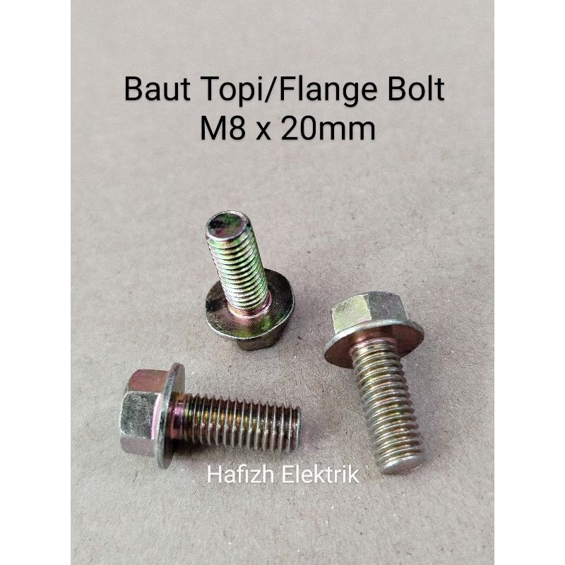 Jual Baut Topi / Flange Bolt M8 x 20mm Kuning (Harga Per PCS) | Shopee Indonesia
