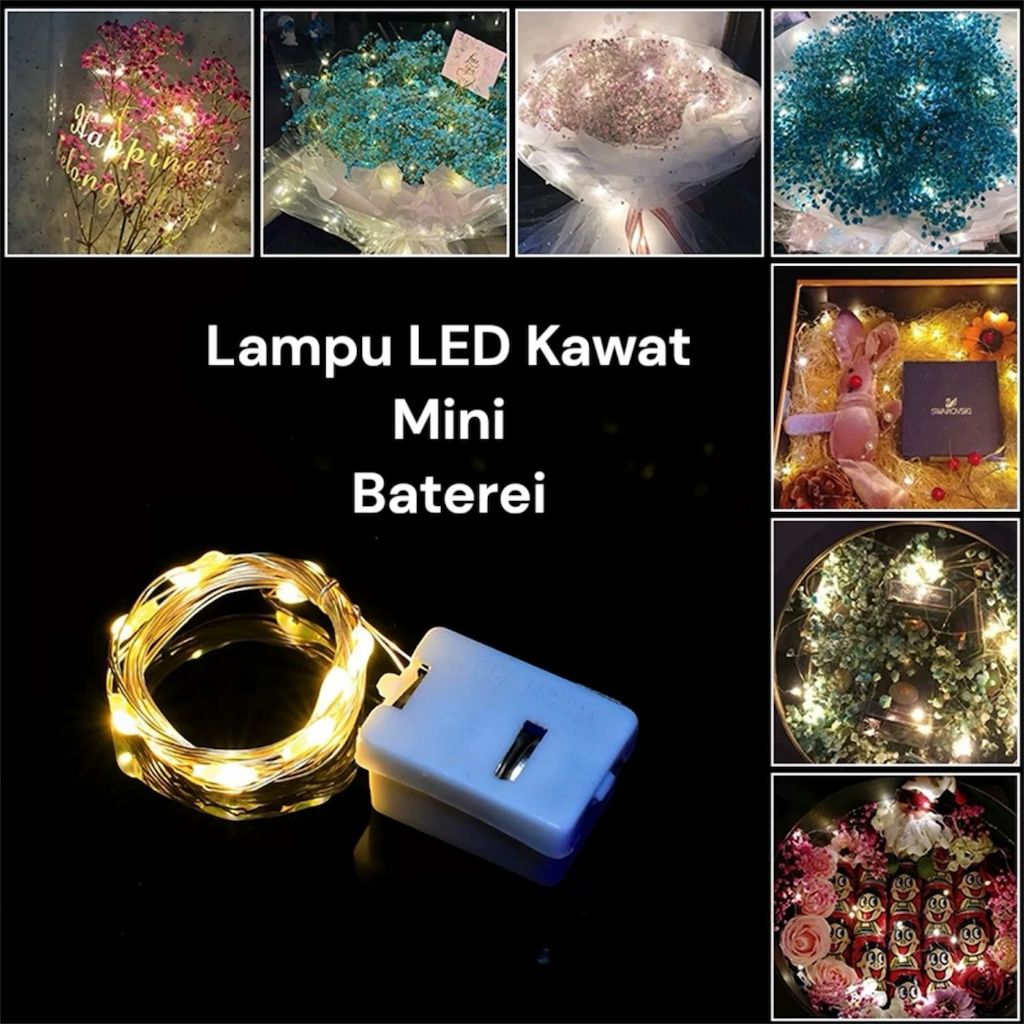 Jual Lampu LED Strip String Kawat Baterei / Lampu kawat Mini LED Tumblr ...