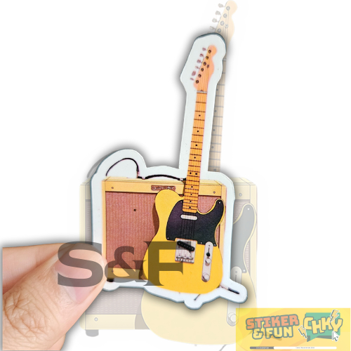 Jual Stiker Sticker Pack Vinyl Laminasi GUITAR TELECASTER PLUS AMPLI ...