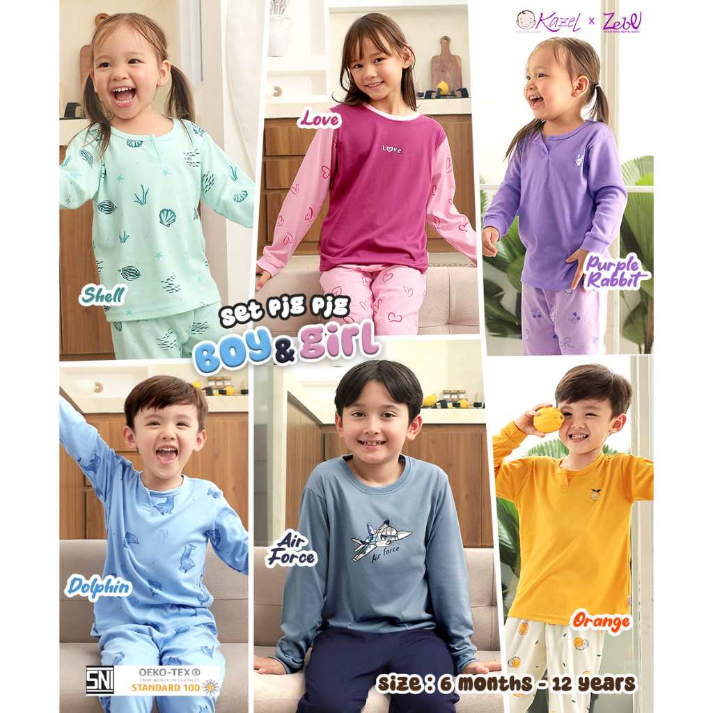 Jual KAZEL Zebe Piyama Anak Setelan Lengan Panjang - Celana Panjang (1Stel) 6Bulan - 11Tahun ...