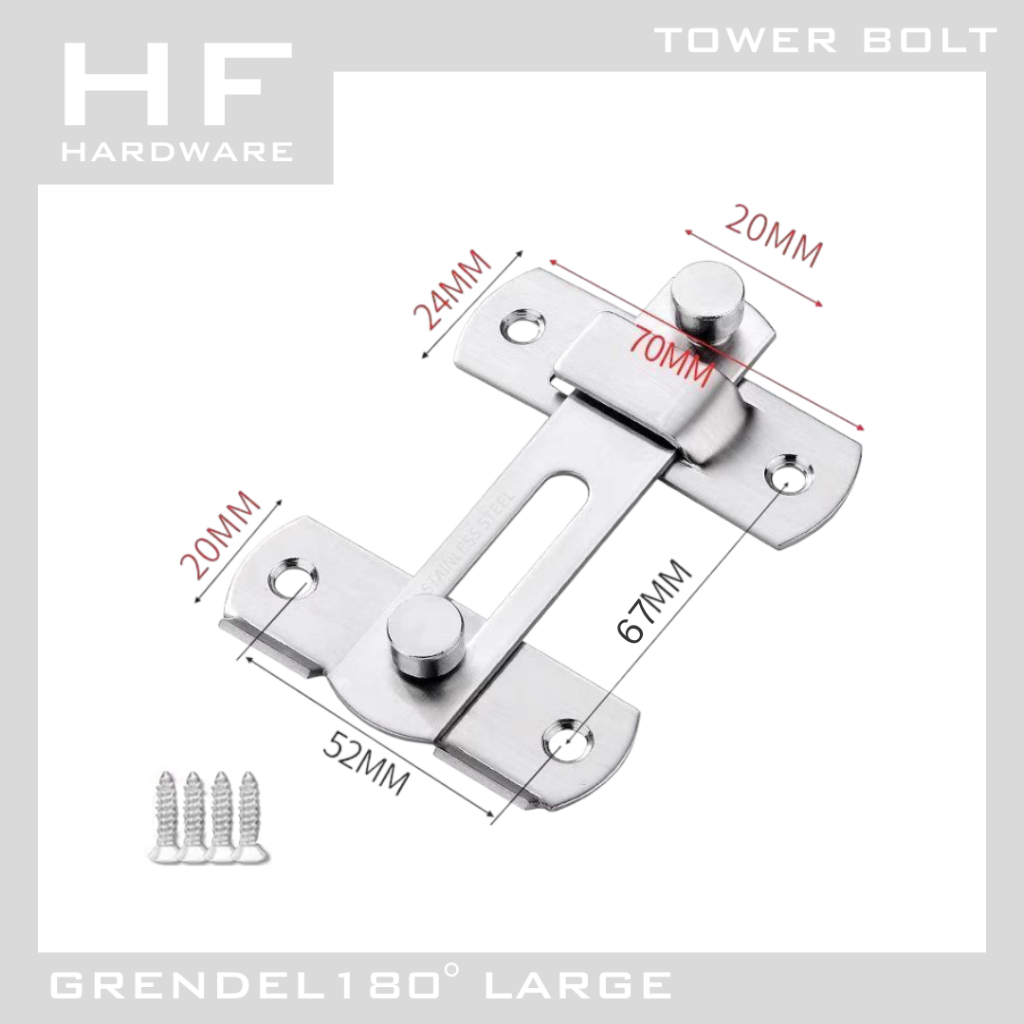 Jual HF SANITARY GERENDEL PINTU GESER LURUS 180 DERAJAT / SLIDING DOOR ...