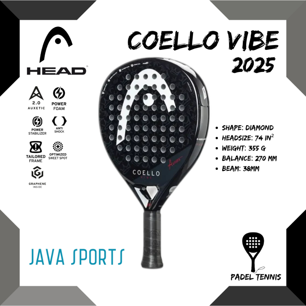 Jual Raket Padel Tenis Head Coello Vibe Original Official Resmi Padel ...