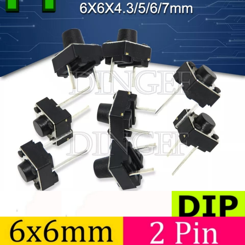 Jual Saklar Push Button Switch DIP 6x6 2P 2 Pin | Shopee Indonesia