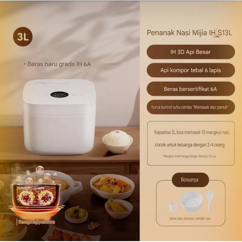 Jual Smart Rice Cooker 3L Xiaomi / NFC Connecting Penanak Nasi 3L Pintar Xiaomi | Shopee Indonesia