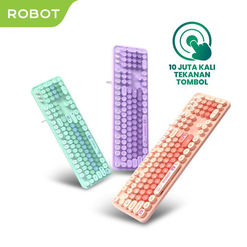 Jual ROBOT Wired Keyboard RK30 Pastel Color Berkabel Portable Office ...