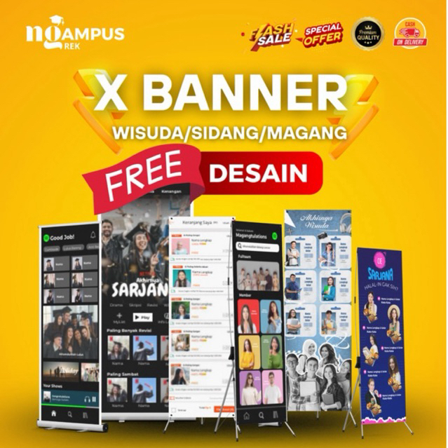 Jual X Banner Kilat 1 hari jadi & free desain untuk wisuda/sidang ...