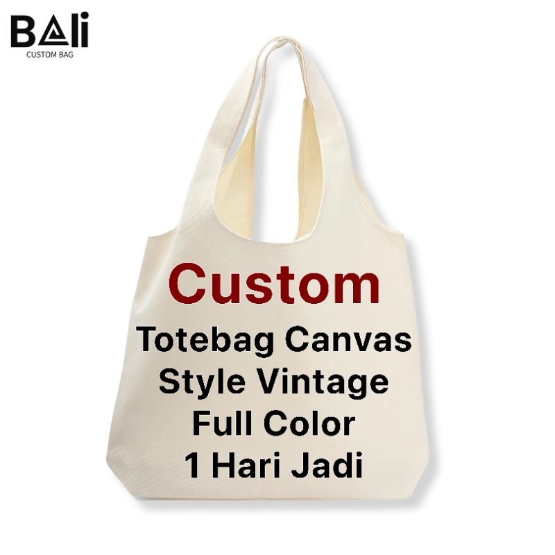 Jual Totebag Custom Kanvas Style Vintage 35 x 40 Satuan / Tas Skena Distro / Goodiebag Canvas ...