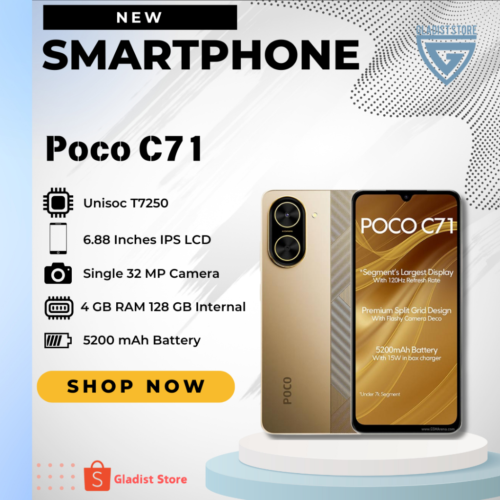 Jual Poco C71 4/128 GB Garansi Resmi | Shopee Indonesia