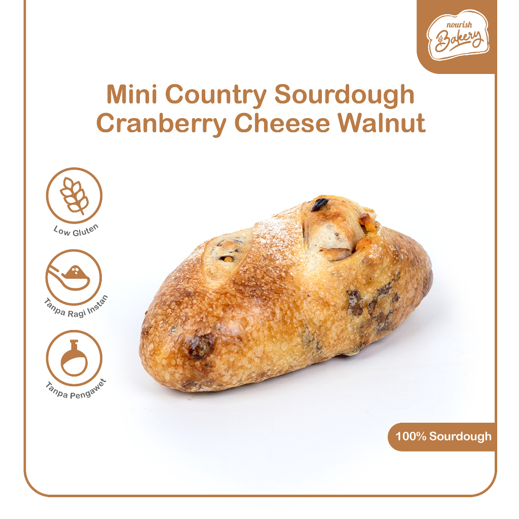 Jual NOB Country Cranberry Cheese Walnut - 100% Sourdough Country Bread ...
