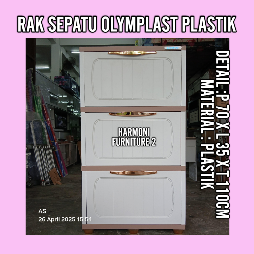 Jual RAK SEPATU PLASTIK OLYMPLAST TINGGI 110CM RAK SENDAL PLASTIK ...