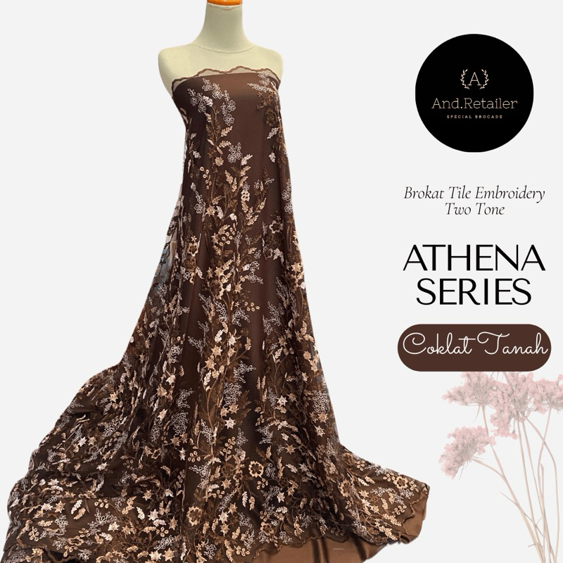 Jual Bahan Kain Kebaya Mewah Brokat Tile Embroidery ATHENA Bordir Tebal ...