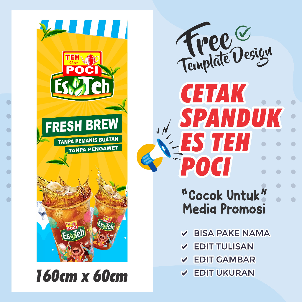 Jual Banner Spanduk - Es Teh Poci - Custom Bisa Di Edit | Shopee Indonesia
