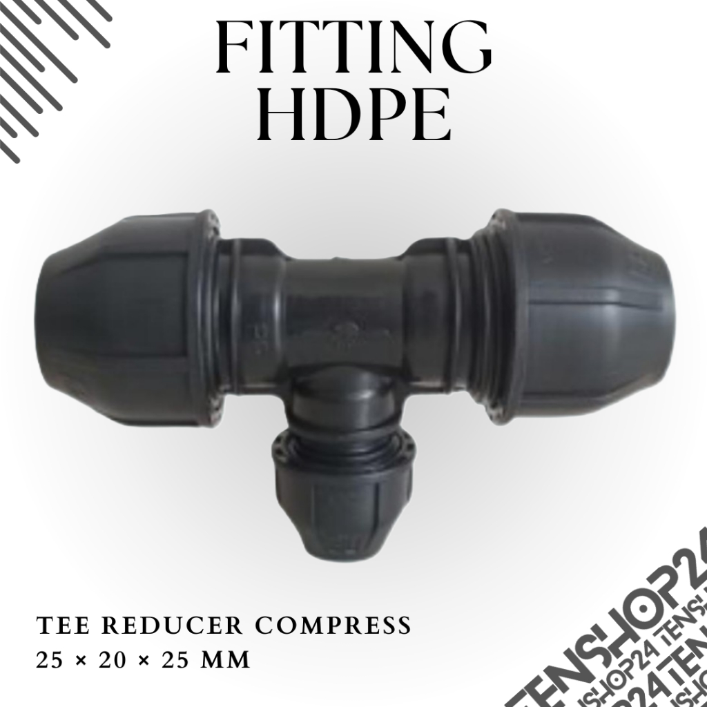 Jual Fitting HDPE Tee Reducer compress /Turunan Tee - 25mm x 20mm x 25mm ( 3/4" x 1/2" x 3/4 ...