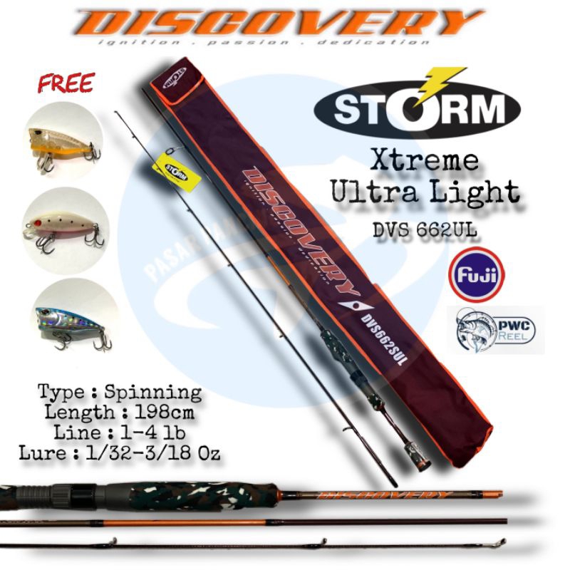Jual joran rod STORM DISCOVERY DVS662SUL,DVS662M.spinning Baitcasting ...