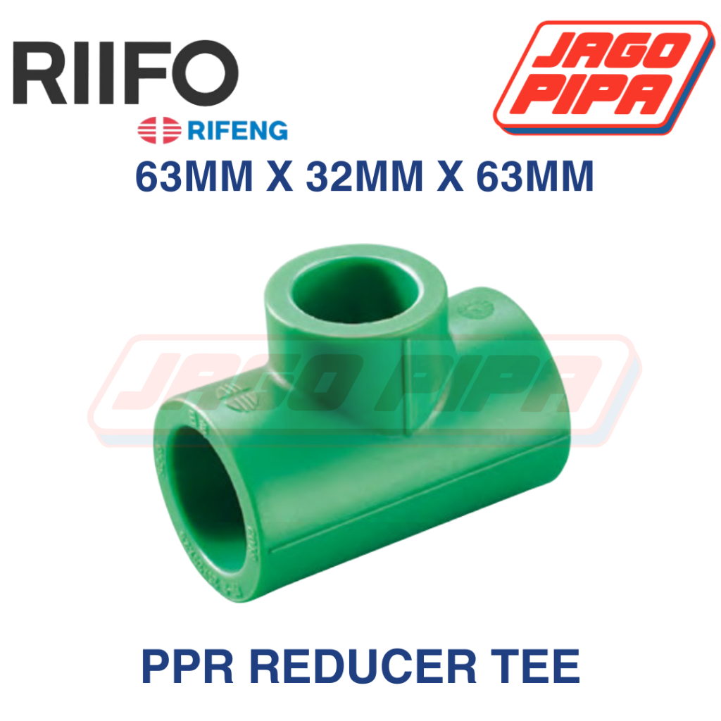Jual RIIFO PPR Reducer Tee 63 x 32 x 63 mm Reduced T / Cabang 3 Fitting ...