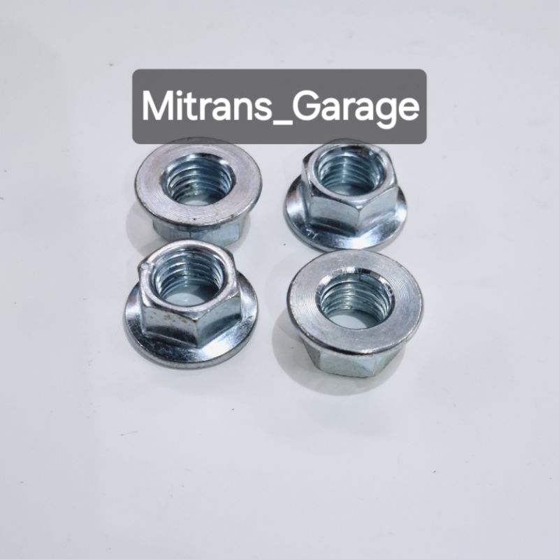 Jual Mur Flange M10 Drat P1.25 Putih (Kunci 14) Mur Empat belasan | Shopee Indonesia