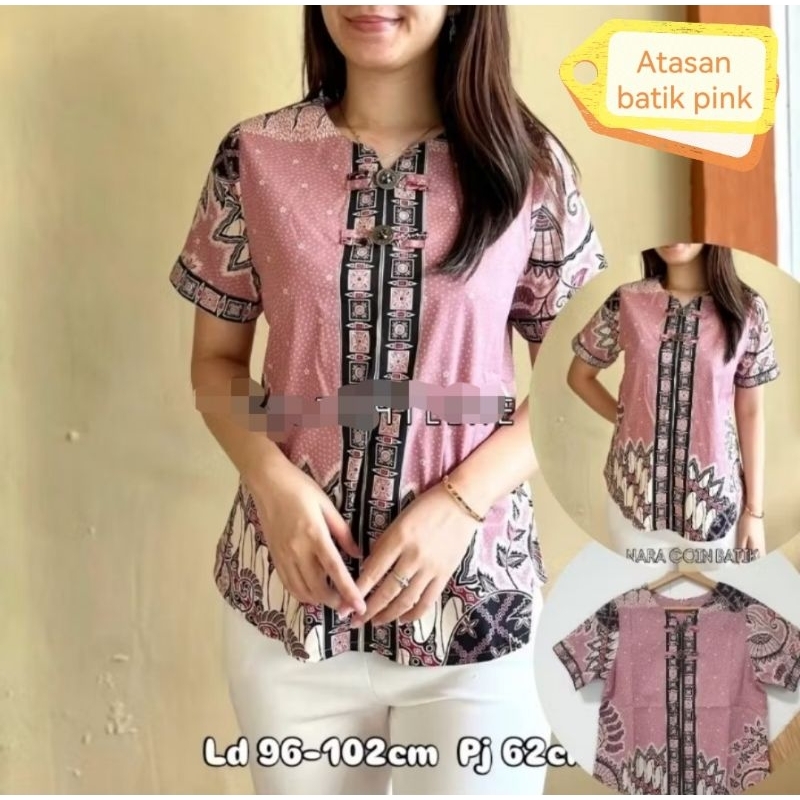 Jual Dress batik wanita dress batik cewek blouse batik kantor katun ...