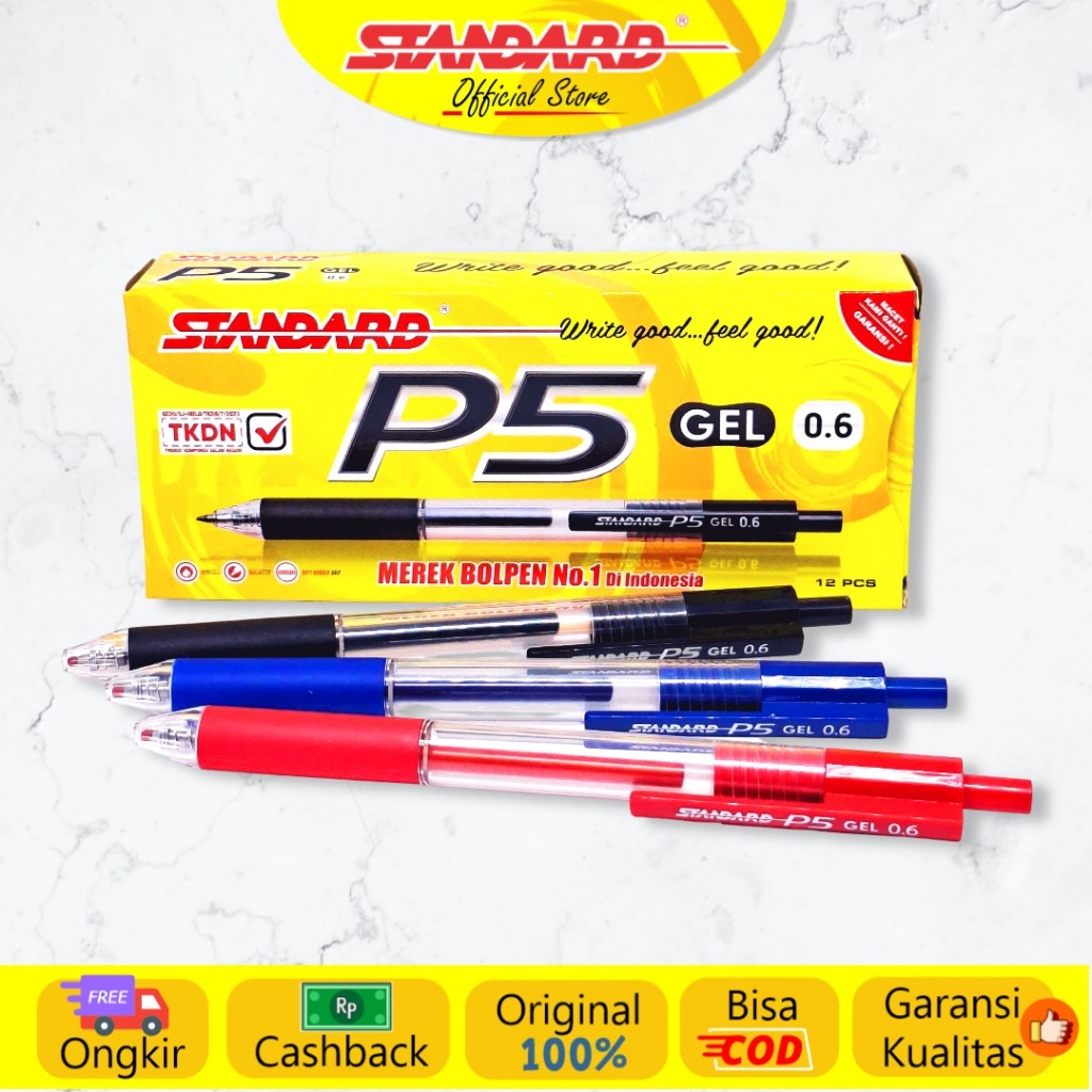 Jual Standard - Pulpen P5 0.6 Gel ( Alat Tulis / Pen / Ballpoint / Pena ...