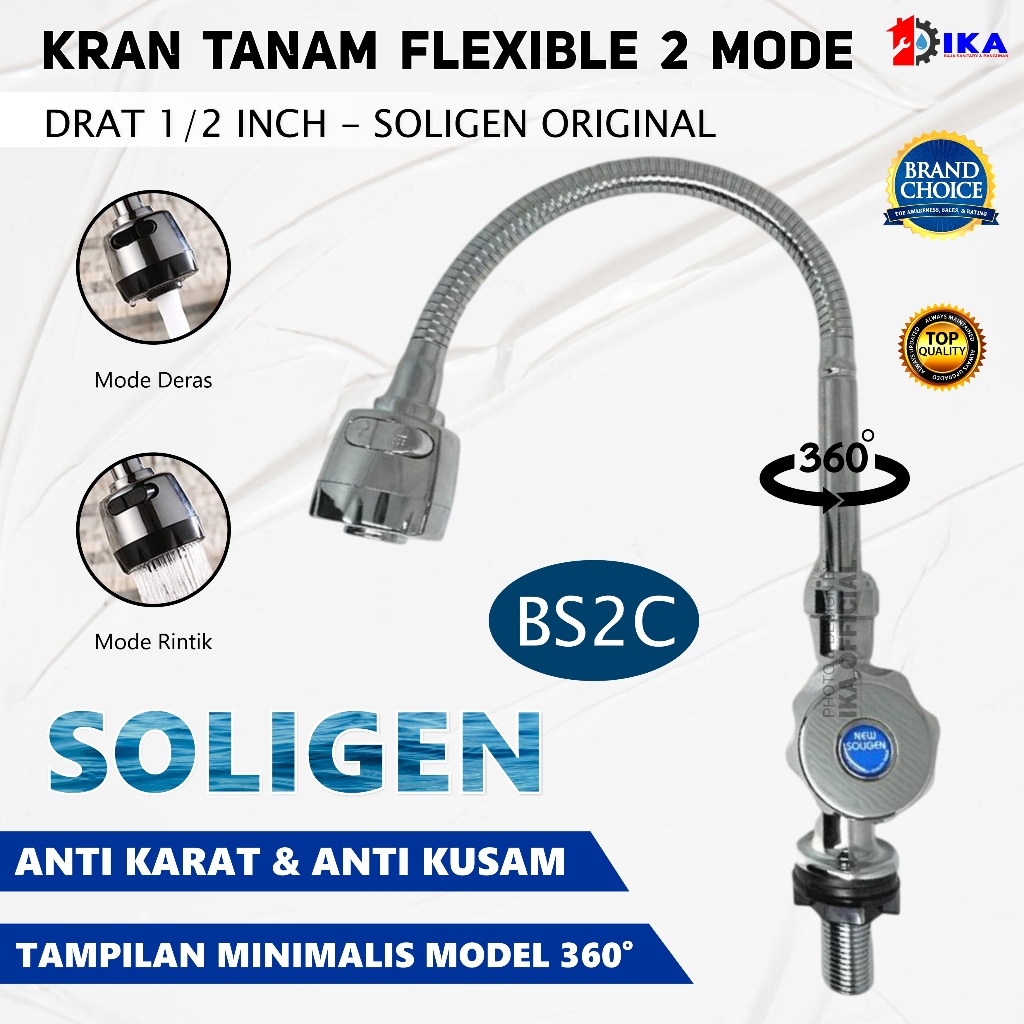 Jual Kran Angsa Fleksibel NEW SOLIGEN PVC Chrome Keran Cuci Piring ...